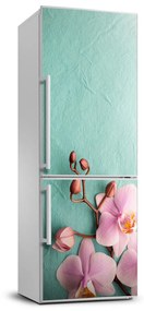 Wallmuralia Nálepka fototapeta lednička Růžová orchidej 60x180 cm