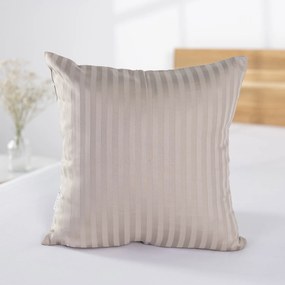 Damaškový saténový povlak na polštář Pruh 10 mm - Light brown Velikost: atypický 50 x 60