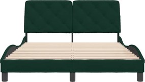 Rám postele bez matrace tmavě zelená 140 x 190 cm samet 3207920