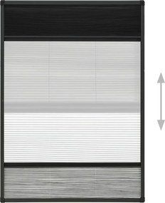 Plisovaná okenní síť proti hmyzu se zástěnou hliník 80 x 120 cm 148684