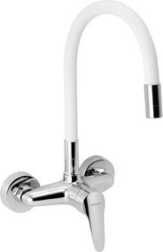Ferro Zumba - Dřezová baterie s elastickým ramenem 150mm, bílá-chrom, 94480,0B