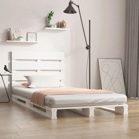 vidaXL Rám postele bílý 90 x 190 cm masivní borovice Single