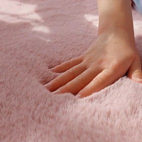 Ayyildiz, Kusový koberec Pouffy 5100 Rose, 60x110, růžová, obývací pokoj