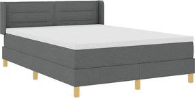 Postel s boxspringem s matrací Tmavě šedá 200 x 140 cm textil 3341231