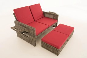Pohovka Ancona Rubinrot 5mm – šedá-meliert