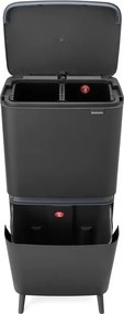Tmavě šedý plastový odpadkový koš 25+10+10 l na tříděný odpad SortUp Recycle Hi – Brabantia