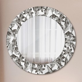 Kulaté dekorativní zrcadlo na zeď Tropické listy fi 50 cm