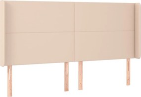 Box spring postel matrace a LED cappuccino 180x200cm umělá kůže 3139282