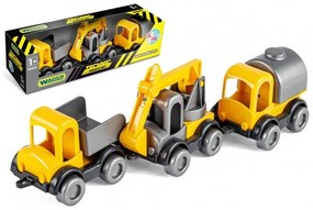 Auto stavební Kid Cars 3ks plast 10cm v krabičce 30x8x10cm 12m+ Wader