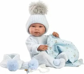Llorens 84337 NEW BORN CHLAPEČEK - realistická panenka miminko s celov