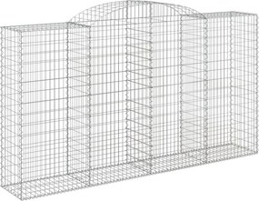 Klenuté gabionové koše 5 ks 300x50x160/180cm pozinkované železo 3146758