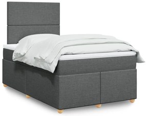 Box spring postel s matrací tmavě šedá 120x190 cm textil
