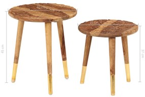 Konferenční stolky 2 ks masivní sheeshamové dřevo - Default Title