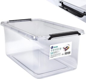 Deuba Úložný box Deuba® s víkem – průhledný, 5 l (30×20×12 cm)