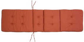 Lehátko z akáciového dřeva s červeným polštářem AMANTEA Beliani