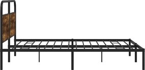 Kovový rám postele bez matrace kouřový dub 180 x 200 cm 3318630