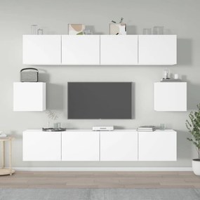 6dílný set TV skříněk bílý kompozitní dřevo 3114358