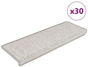 Samolepicí rohože na schody Sisal-Look 30 ks 65x21x4 cm Platina 3365882