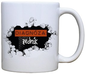 Super plecháček Keramický hrnek s potiskem diagnóza zedník Objem a motiv: 300 ml černý lem