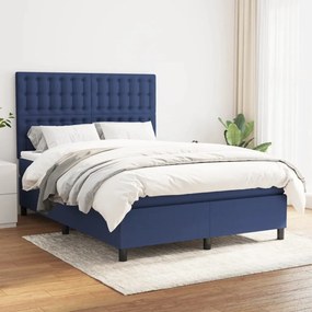 Box spring postel s matrací modrá 140x190 cm textil 3142095