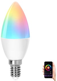 Aigostar B.V. | LED RGBW Stmívatelná žárovka C37 E14/6,5W/230V 2700-6500K Wi-Fi - Aigostar | AI0864