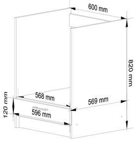 Kuchyňská skříňka Artus pod troubu S60
