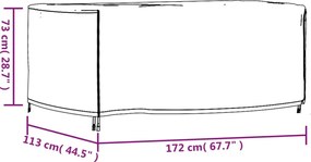vidaXL Plachta na zahradní nábytek černá 172x113x73cm nepromokavá 420D [364809]