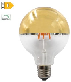 Diolamp LED Filament zrcadlová žárovka 8W/230V/E27/2700K/900Lm/180°/DIM, zlatý vrchlík