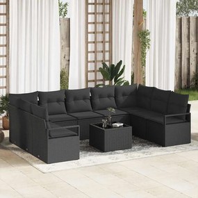 Set pohovek 10 ks Černá polyratan 3346553