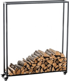 Stojan na palivové dřevo Hetta 25x100x150 cm – černá