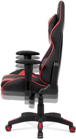 Kancelářská židle houpací mech., + koženka, plast. kříž – opěrák 90°–180° černá