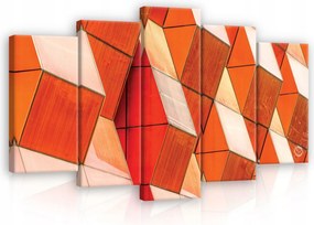 Obraz 100x60 Geometrie abstrakce dynamika modernost oranžová