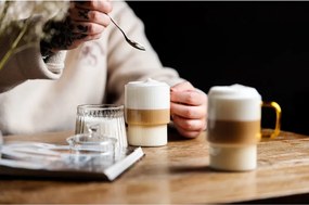 Žluté skleněné hrnky v sadě 2 ks na cappuccino 350 ml Livio – Vialli Design