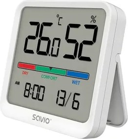 CT-01/W bílá / Teploměr a vlhkoměr / LCD displej / hodiny a datum / ma