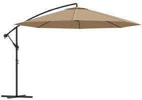 Konzolový slunečník s hliníkovou tyčí 350 cm barva taupe - Default Title