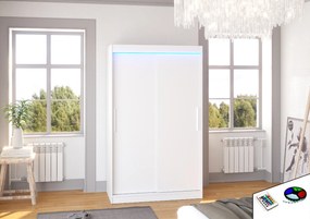 ADRK Furniture Posuvná skříň s LED osvětlením COLLIN 120 ADRK-SW-COL-W-120+L