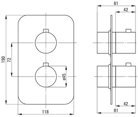 Deante External element, for thermostatic BOX
