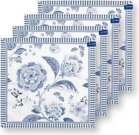 Pip Studio Royal set 4ks látkových ubrousků 40x40cm, modrý (Látkové ubrousky)