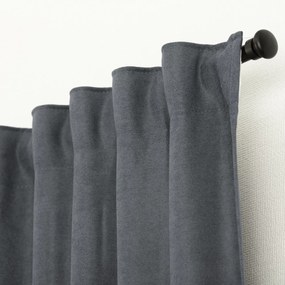 Hotový závěs BASIC s řasící páskou 140x260cm tmavě šedý šenil