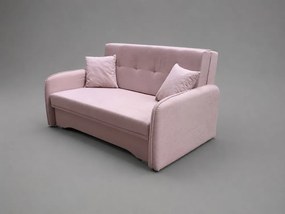 Růžová žinylková rozkládací/s úložným prostorem pohovka 155 cm Laine - II. jakost – ELTAP