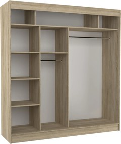 ADRK Furniture Posuvná skříň s zrcadlem GILTON 200 ADRK-SW-GIL-S-200