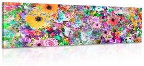 Obraz květiny v pestrobarevném provedení Varianta: 135x45