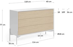 Komoda ellier 116 x 76 cm přírodní MUZZA