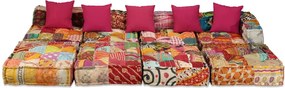 4místný modulární pouf patchwork textil 244981