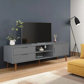 vidaXL TV stolek MOLDE 158 x 40 x 49 cm masivní borové dřevo [350535] Barva: Šedá