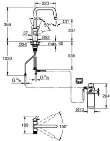 GROHE 30596000 - Dřezová baterie BLUE PURE s filtrační funkcí lesklý chrom