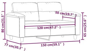 2místná pohovka krémová 120 cm umělá kůže - Default Title