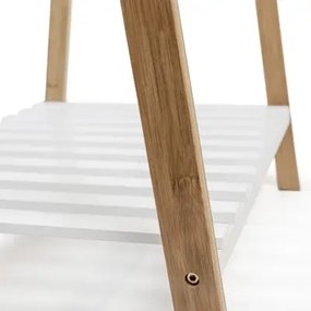 Compactor Bamboo Stender - Bambusový stojan na šaty s bílou policí na