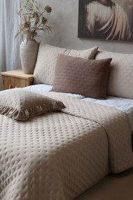 Měkký béžový prošívaný přehoz Aix Soft na dvoulůžko – 260*240 cm