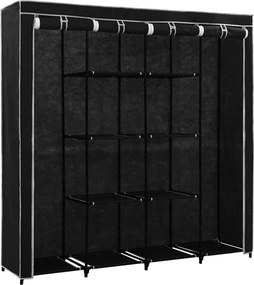 282445  Wardrobe with 4 Compartments Black 175x45x170 cm 282445